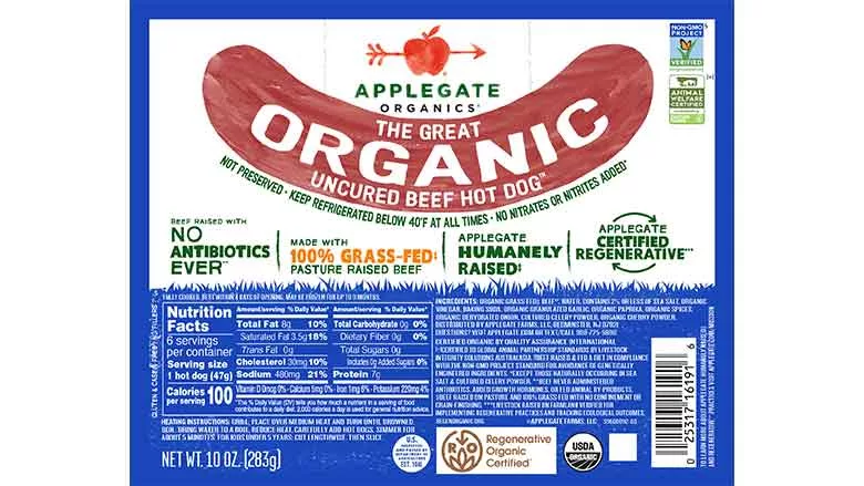 Applegate Farms Transitions All Beef Hot Dogs to 100% Certified ...